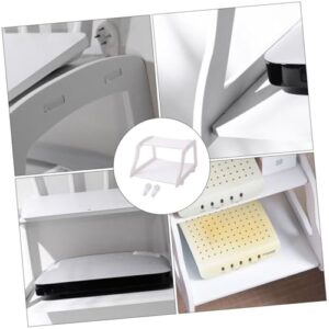 ABOOFAN 1pc Router Storage Rack Router Holder Router Wall Holder Set-top-box Rack Mini Router Wall-mounted Rack Double-layer Storage Holder Router Storage Mount Shelf Plastic White