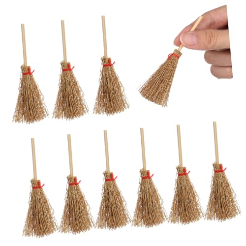 Healeved 10pcs Broom Witch Hanging Witches Broomstick Party Witch Hangings Prop Halloween Hanging Embellishment Halloween Ghost Decoration Miniature Toys Halloween Witch Broomstick Cauldron