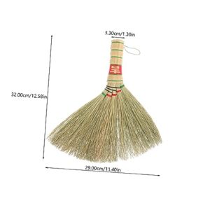 Healeved Desk Cleaning Broom Pet Waste Broom Miniature Dustpan and Brush Natural Straw Broom Hand Handle Broom Hand Whisk Broom Dusting Brush Compact Dustpan and Brush Sorghum Grass