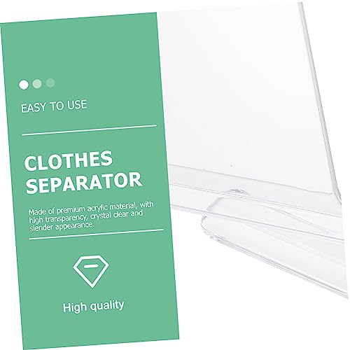 HOMOCONO 2pcs Wardrobe Partition Drawer Separators Closet Shelf Divider Adjustable Drawer Organizer Drawer Dividers for Clothing Clear Clothes Separator Shelf Separator Transparent Acrylic