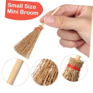 OHPHCALL 10pcs Halloween Broom Toys Mini Halloween Broomstick Mini Brooms for Crafts Rope Cauldrons Halloween Witch Broom Halloween Ghost Decoration Small Broom Hanging Ornament Toys for