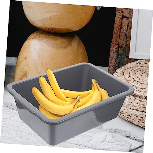 WHAMVOX Bus Tub Bin Commercial Tote Tubs Washing Basin Tub Utility Tote Busser Commercial Tote Tub for Home Rectangular Foot Soak Tub Bucket Dish Washing Tub Collapsable Pan Plastic Grey