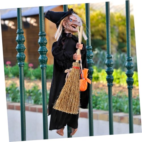 Healeved 10pcs Broom Witch Hanging Witches Broomstick Party Witch Hangings Prop Halloween Hanging Embellishment Halloween Ghost Decoration Miniature Toys Halloween Witch Broomstick Cauldron