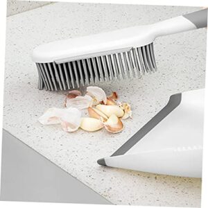 BUTIFULSIC 2 Pcs Set Pp Practical Brush Bed Cleaning Tool Dustpan and Brush White Sweeper Broom