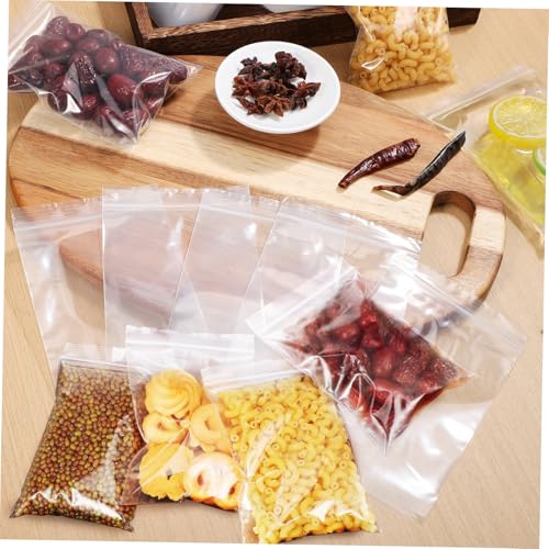 GOOHOCHY 400 Pcs Bag Grip Seal Bags Small Clear Packing Bags Clear Cookie Bags Clear Sealing Bag Clear Candy Bags Snack Bags Resealable Cellophane Bag Cellophane Treat Bags White or