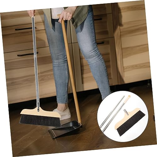 Healeved Sweep Floor Brush Push Broom Dust Broom Garbage Sweeping Tool Long Handle Cleaning Broom Home Broom House Cleaning Tool Floor Cleaning Tool Bristle Broom Floor Wiper Horsetail Hair