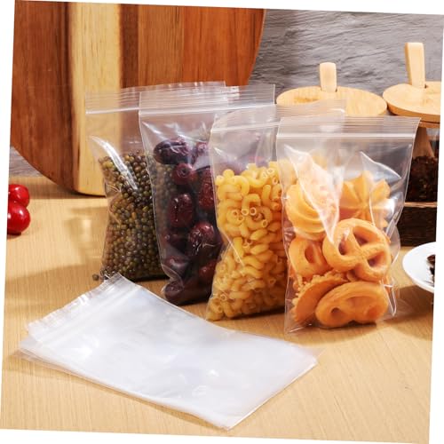 GOOHOCHY 400 Pcs Bag Grip Seal Bags Small Clear Packing Bags Clear Cookie Bags Clear Sealing Bag Clear Candy Bags Snack Bags Resealable Cellophane Bag Cellophane Treat Bags White or