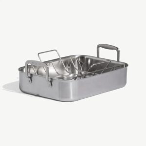 made in cookware - stainless clad roasting pan - 3-ply stainless clad - professional cookware - crafted in thailand