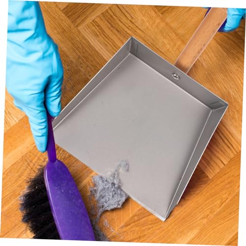 COOLHIYA 1pc Kitchen Table Dustpan Desk Cleaner Dustpan Aluminum Pan Commercial Desktop Household Cleaner Duster Dustpan Long Handle Dusting Pan Desk for Car Silver Stainless Steel