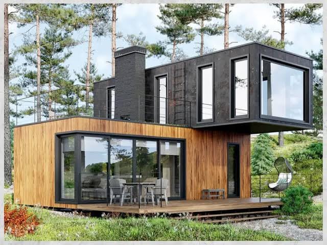 Double Story Modern Modular prefab Tiny Home House for Adults to Live in, prefabricated House Shipping Container Home Water Resistant Fully Customizable Color, prefab Expandable House