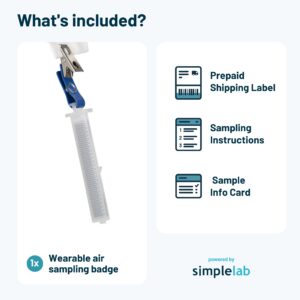 Formaldehyde Air Exposure Test by SimpleLab | Indoor Air Quality Test for Home, Testing Formaldehyde | Laboratory Test Kit | at Home Air Test | Test HVAC Systems and Monitor Your Indoor Air Quality