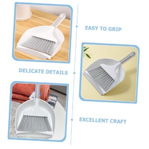 OHPHCALL 1 Set Hand Broom with Dustpan Desktop Broom Kit Mini Small Brush and Dustpan Car Interior Cleaning Brush Whisk Little Dustpan Broom Keyboard Cleaner Desktop Dust Brush Vent Pp Grey