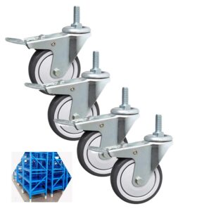 mute trolley furniture caster,rubber swivel castor wheel,replacement castors,galvanized steel bracket,universal 360(brake,3inch)