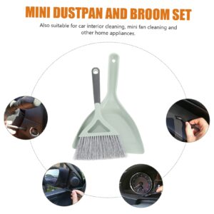 1 Set Broom Dustpan Keyboard Cleaning Brush Table Cleaning Tool Small Dust Pans Desktop Cleaning Broom Kitchen Desktop Dustpan Home Cleaning Accessory Cleaning Kit Plastic Green SOESFOUFU