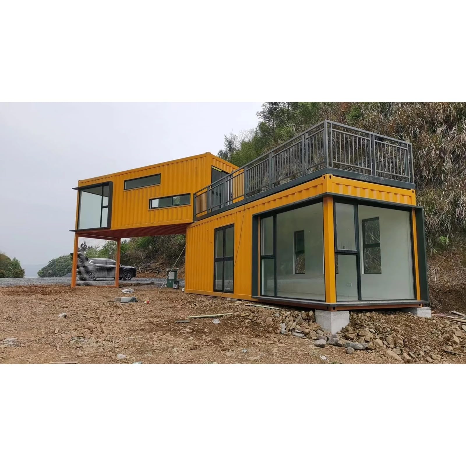 Portable prefabricated Tiny Home，Prefabricated Steel Frames Container House, Mobile prefab Office,Food Selling Booth, Shopping Container Home of 18㎡ 36㎡ 73㎡