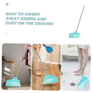 OHPHCALL Cleaning Broom for Floor Outdoor Broom Angle Broom Floor Cleaning Tool Hair Cleaning Broom Floor Cleaning Broom Home Broom Office Broom Household Broom Stainless Steel Sky-Blue