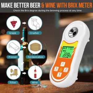 YINMIK Brix Refractometer & Food pH Meter with pH Calibration Solution