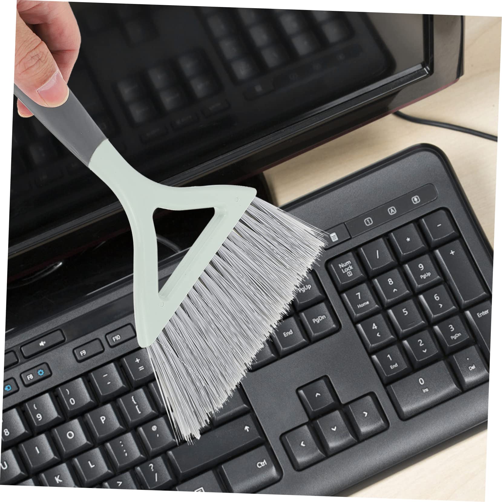 1 Set Broom Dustpan Keyboard Cleaning Brush Table Cleaning Tool Small Dust Pans Desktop Cleaning Broom Kitchen Desktop Dustpan Home Cleaning Accessory Cleaning Kit Plastic Green SOESFOUFU