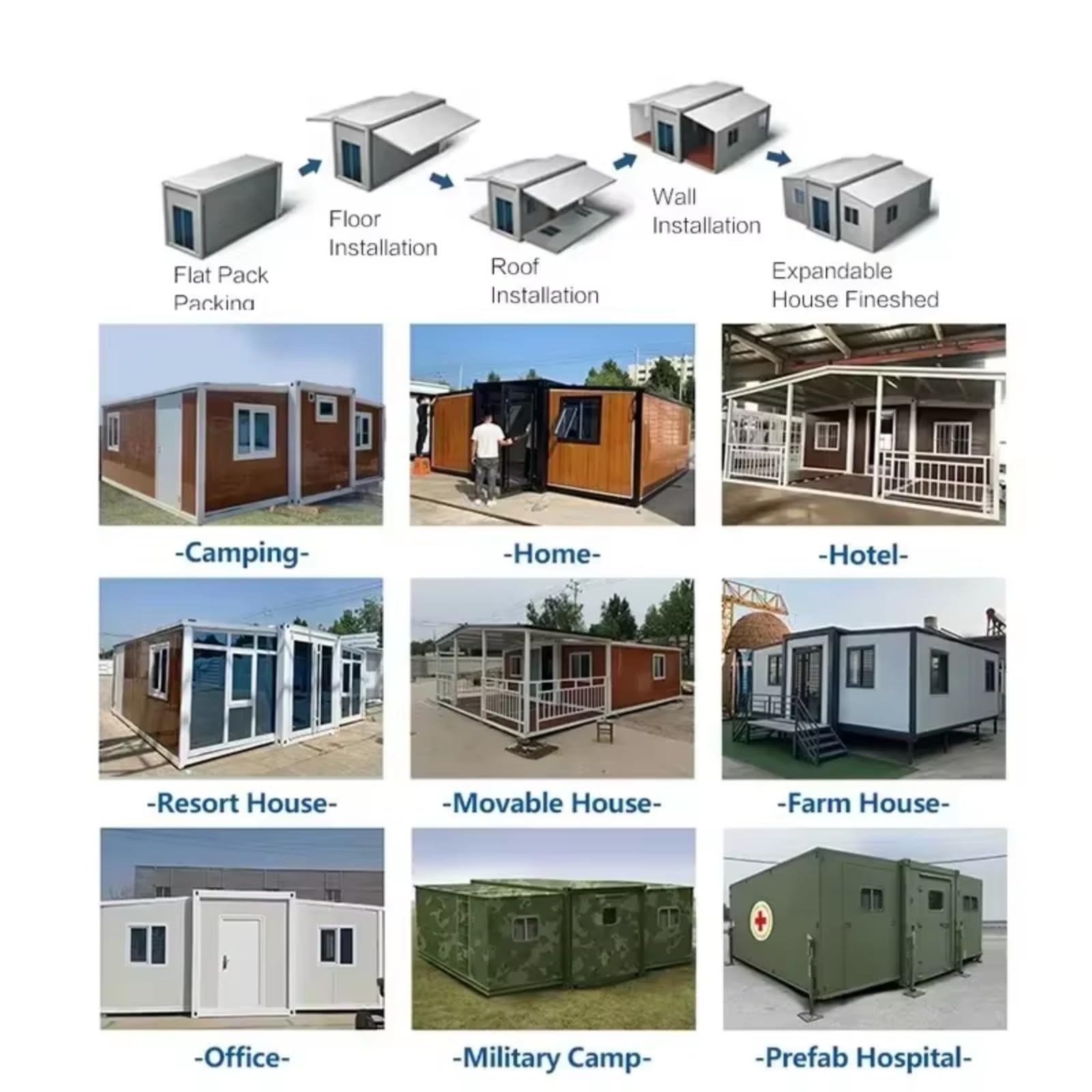 Wholesale contener House Container prefabricated Luxury Mobile Modular 20ft 40ft Container Modular Homes，Portable prefabricated Tiny Home to Live or Office in for Adults