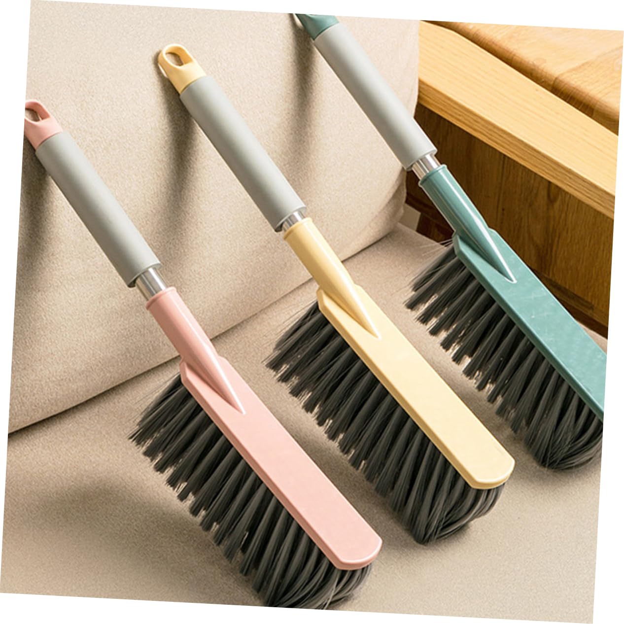 3pcs Sweeping Brush Handheld Bed Broom Cleaning Dust Removing Brush Furniture Dusting Bristles Handheld Broom Carpet Brush Handheld Bed Brush Dusting Clean Brush Stainless Steel COOLHIYA