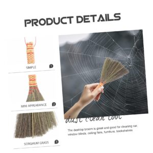 Healeved Computer Duster Sorghum Grass Desk Cleaning Broom Small Cleaning Broom Natural Whisk Broom