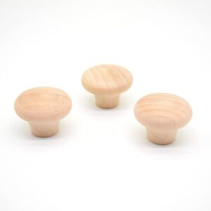 HZDCKM Unfinished Wood Cabinet Knobs, Set of 3, Natural