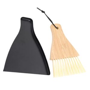 1 set desktop broom handheld broom and dustpan tabletop handy brush cleaning accessory small broom and dustpan dust brush portable whisk broom household dust pan broom dustpan iron orfofe