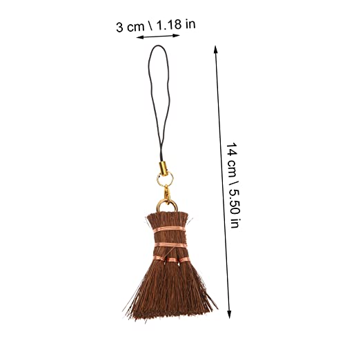 Gogogmee Small Broom Pendant Broom Desktop Broom Sweeping Hand Broom Keyboard Broom Whisk Broom for Tea Ceremony Natural Whisk Broom Tea Ceremony Broom Small Cleaning Broom Brown Silk