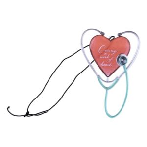 jerliflyer heart stethoscope ornament - caring christmas tree decoration and appreciation gift for doctors, nurses, and caregivers