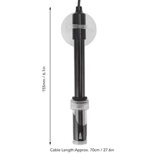 pH Electrode Probe, pH Meter with BNC Connector, High Accuracy pH Sensor, Black Electrode Probe Connector for Aquarium Hydroponics Plant Pool Spa