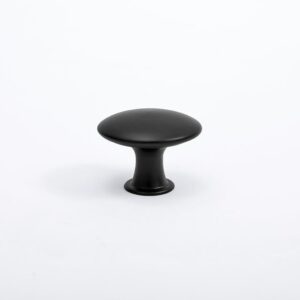 stainless steel mushroom cabinet knob, black, single hole