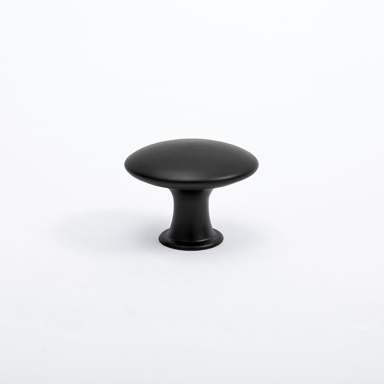 Stainless Steel Mushroom Cabinet Knob, Black, Single Hole