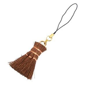 gogogmee small broom pendant broom desktop broom sweeping hand broom keyboard broom whisk broom for tea ceremony natural whisk broom tea ceremony broom small cleaning broom brown silk