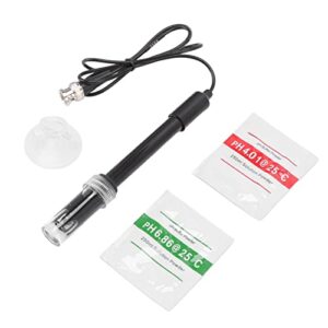 ph electrode probe, ph meter with bnc connector, high accuracy ph sensor, black electrode probe connector for aquarium hydroponics plant pool spa