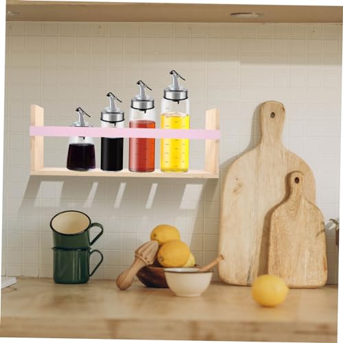 OSOLADY Wall-Mounted Floating Shelf Pink Wood Floating Shelves for Wall Decor Wall Holder Storage Holder