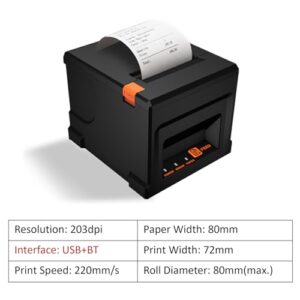 Yosoo Receipt Printer, Small Printer Thermal with USB Connection and 80mm Diameter Paper Roll USB Printer for Easy and Clear Printing (US-3)