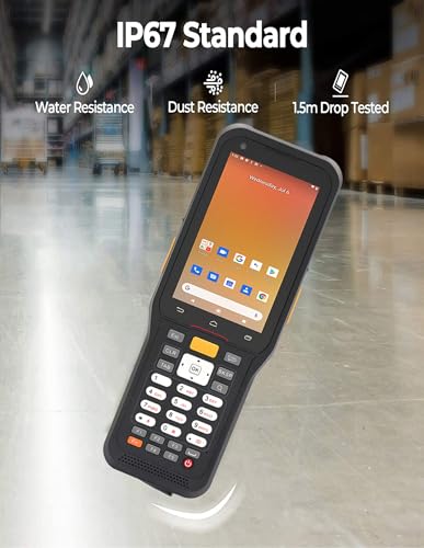 Rugged Android Handheld PDA Warehouse Inventory Barcode Scanner, Integrated Zebra 2D Scan Engine, Physical Keypad, GPS, WiFi & 4G for WMS & Logistics & Charge Dock