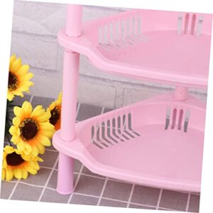 MUSISALY 3 Pink Corner Shelf Organizer Storage Shelf Rack Bathroom Shelves Desk Stand Rack