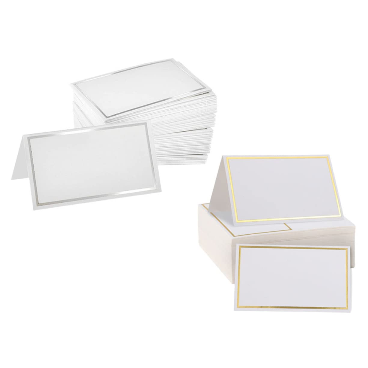 AUTSUPPL 100pcs Seat Card Place Cards for Wedding Dinner Place Cards Wedding Place Card Folded Place Cards Wedding Table Card Foldable Kitchen Table Party Reserved Cards Blank Cards Paper