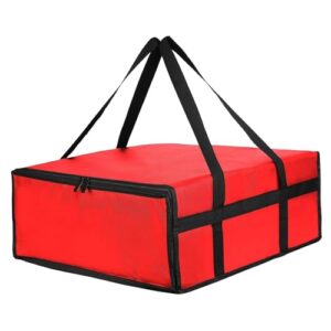 Llazsybz Pizza Delivery Insulated Bag for Food Transport with Dual Zippers, 50cmx50cmx15cm