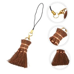 Gogogmee Small Broom Pendant Broom Desktop Broom Sweeping Hand Broom Keyboard Broom Whisk Broom for Tea Ceremony Natural Whisk Broom Tea Ceremony Broom Small Cleaning Broom Brown Silk