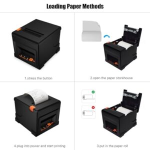 Yosoo Receipt Printer, Small Printer Thermal with USB Connection and 80mm Diameter Paper Roll USB Printer for Easy and Clear Printing (US-3)