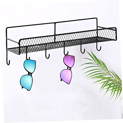 Cabilock 1pc Wrought Iron Storage Mounted Shelves Floating Shelf Wall Mounted Kitchen Wall Rack Shelf Holders Pegs Wall Mount Shelves Wall Mounted Storage Rack Black