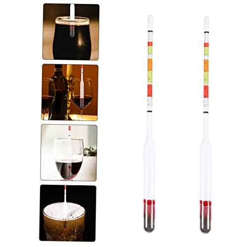 Mikinona 2pcs Three Range Sugar Meter Syrup Measure Gauges Wine Beer Hydrometers American Measurements Sweet Measurements Liquid Gauges Alcohol Tester Guages Whiskey Hydrometer Glass