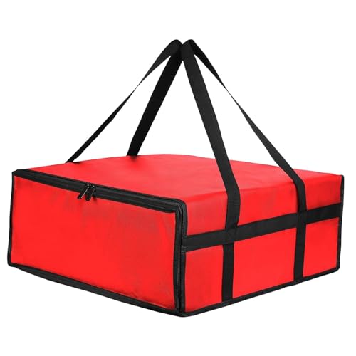 Llazsybz Pizza Delivery Insulated Bag for Food Transport with Dual Zippers, 50cmx50cmx15cm