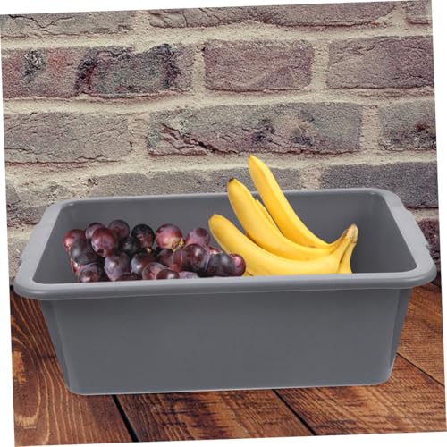 HOOTNEE 3pcs Restaurant Bowl Storage Box Utility Tub Meat Prep Tub Dishwashing Tubs Dishpan Basin Tub Commercial Tote Tubs Washing Basin Tub Rectangle Utility Dish Tub Storage Bins Pp Grey