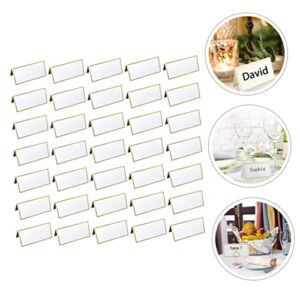 AUTSUPPL 50pcs Border Place Card Table Name Place Cards Banquets Place Cards White Table Cards Wedding Seating Multi-function Table Signs Wedding Invitation Place Card Holder The Paper