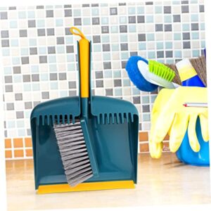 ORFOFE 1 Set Kitchen Broom Fireplace Broom Mini Broom Short Handle Broom Soft Bristle Broom Shovel Brush Combination Mini Dustpan Cleaning Broom Small Dustpan Tiny Brush Dustpan Pp Green