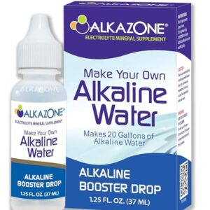 Alkazone Alkaline Water Drops, 1.25 fl oz, Makes 20 Gallons of Alkaline Water and PH Test Striips