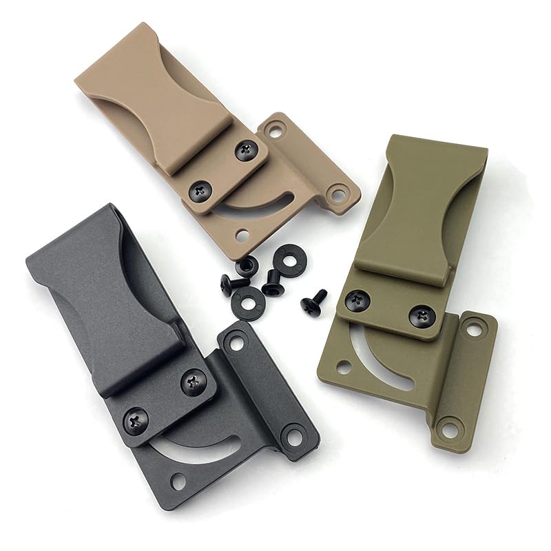 2 Sets Nylon Pocket Clip with Screws Fits for Kydex Sheath Knife Case, Universal Deep Carry Back Clip DIY Accessory(Brown,Small)